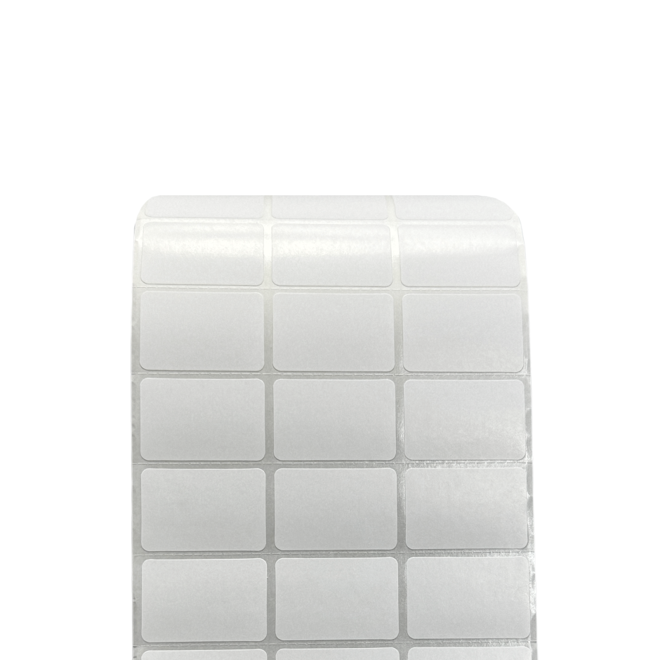 Semi Gloss White Packaging Label 3.0x2.0 mmสติ๊กเกอร์ติดกล่องติดถุงกึ่ง ...