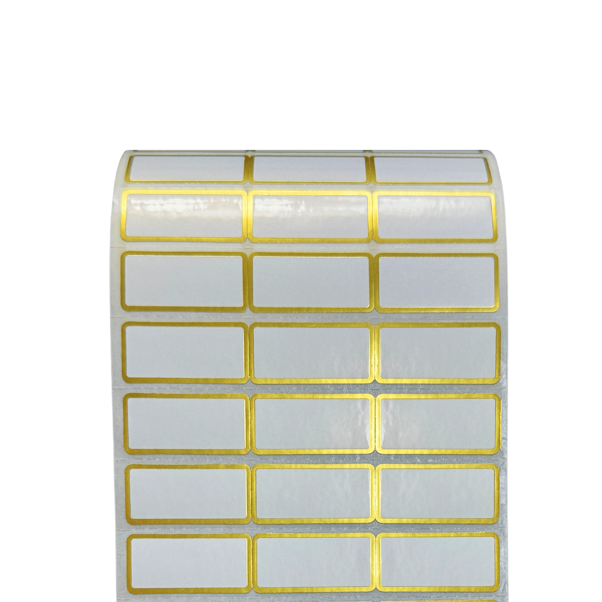 PP Gloss White Packaging Label with KGold Round Corner 2.5 x 1.2 cm ...