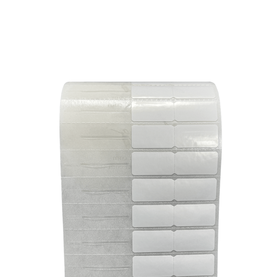 PP Gloss White Jewelry Label with Transparent Tail 8.0 x 1.2 cm ...
