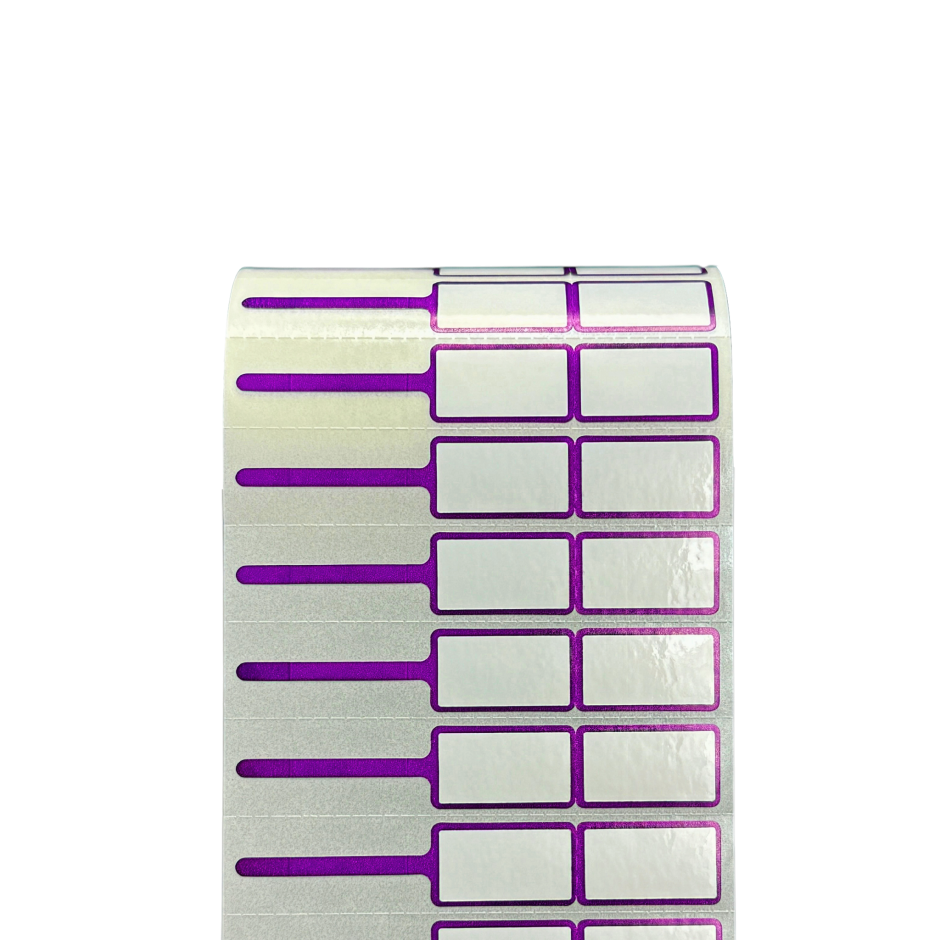 PP Gloss White Jewelry Label With Purple Color Rim 7.5 X 1.3 Cm ...