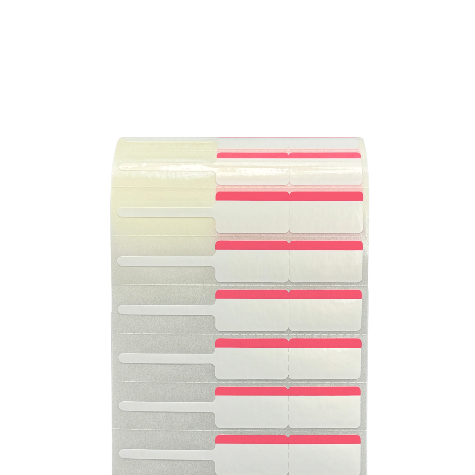 PP Gloss White Jewelry Label with Pink Color Stripe 7.5 x 1.3 cm ...
