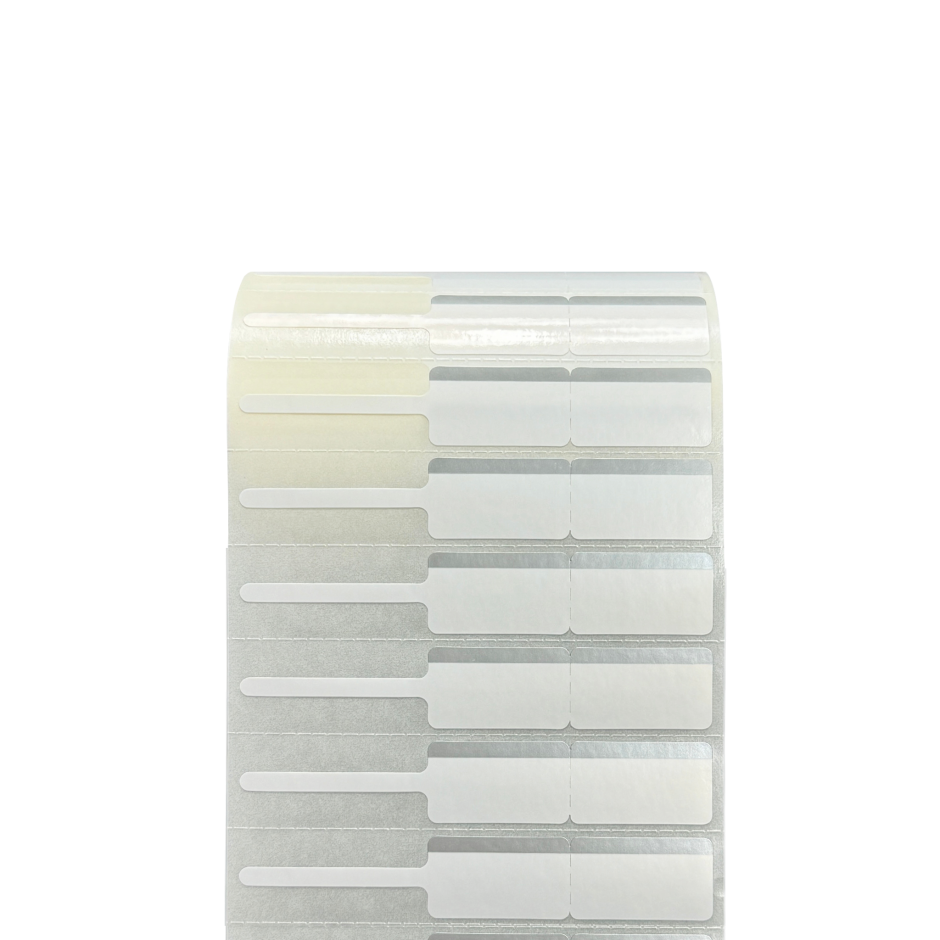 PP Gloss White Jewelry Label with Silver Color Stripe 7.5 x 1.3 cm ...