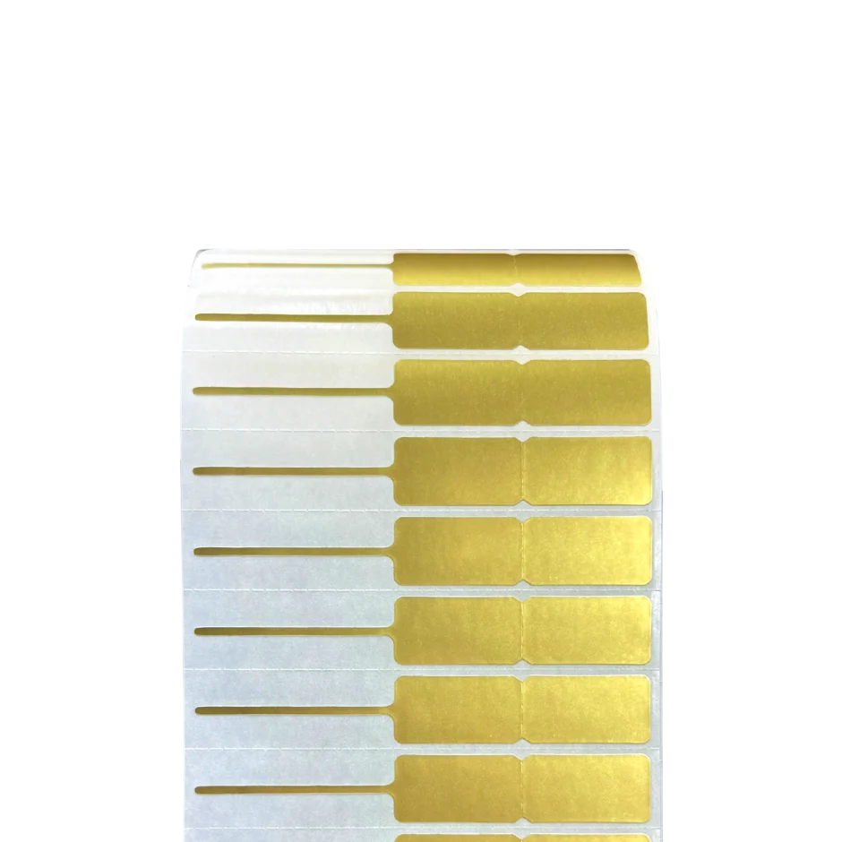 PP Gold Matte Jewelry Label 8.0 x 1.2 cmสติ๊กเกอร์จิวเวลรี่เนื้อพีพีทอง ...