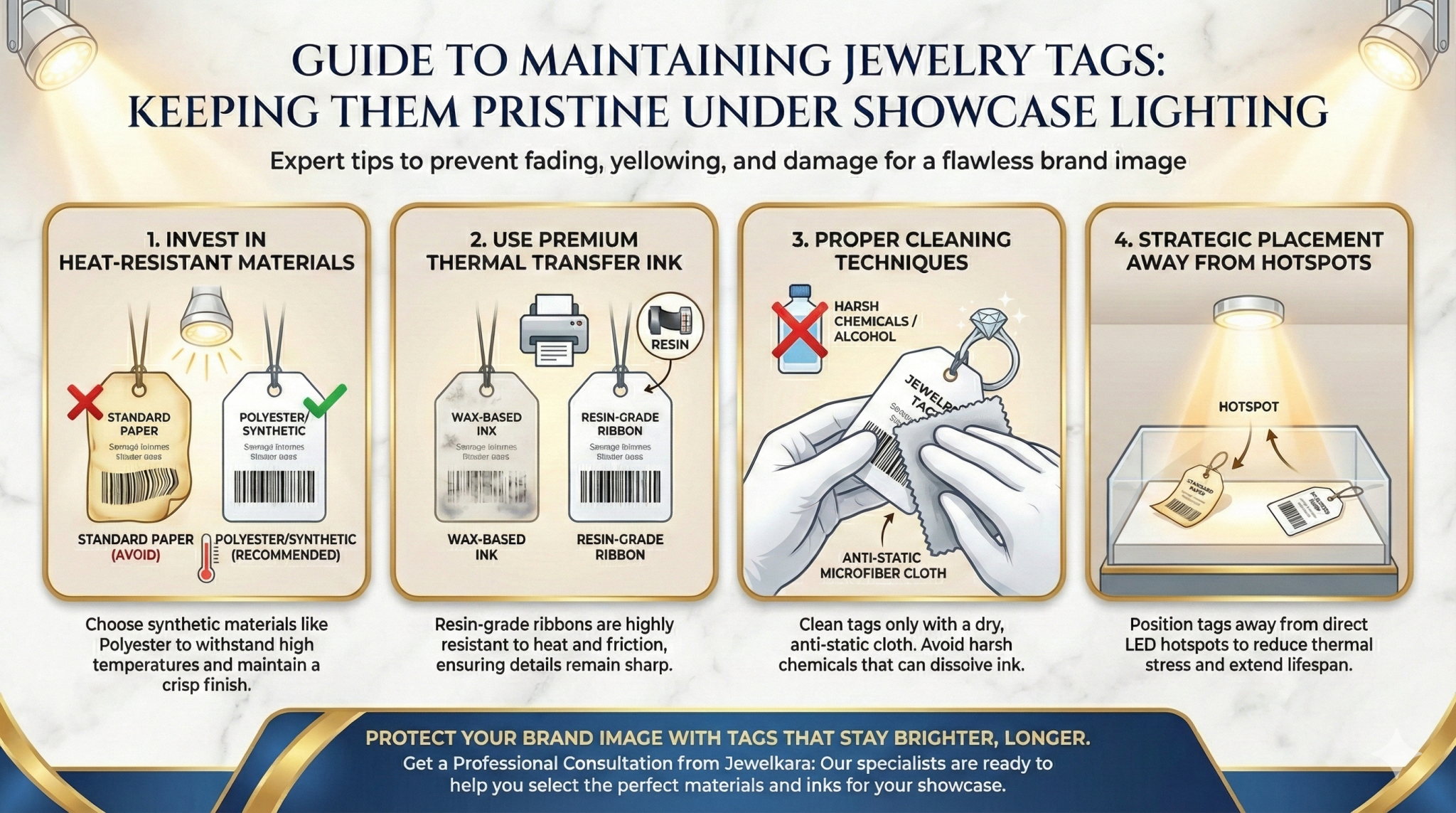 Guide to Maintaining Jewelry Tags Keeping Them Pristine Under Showcase ...
